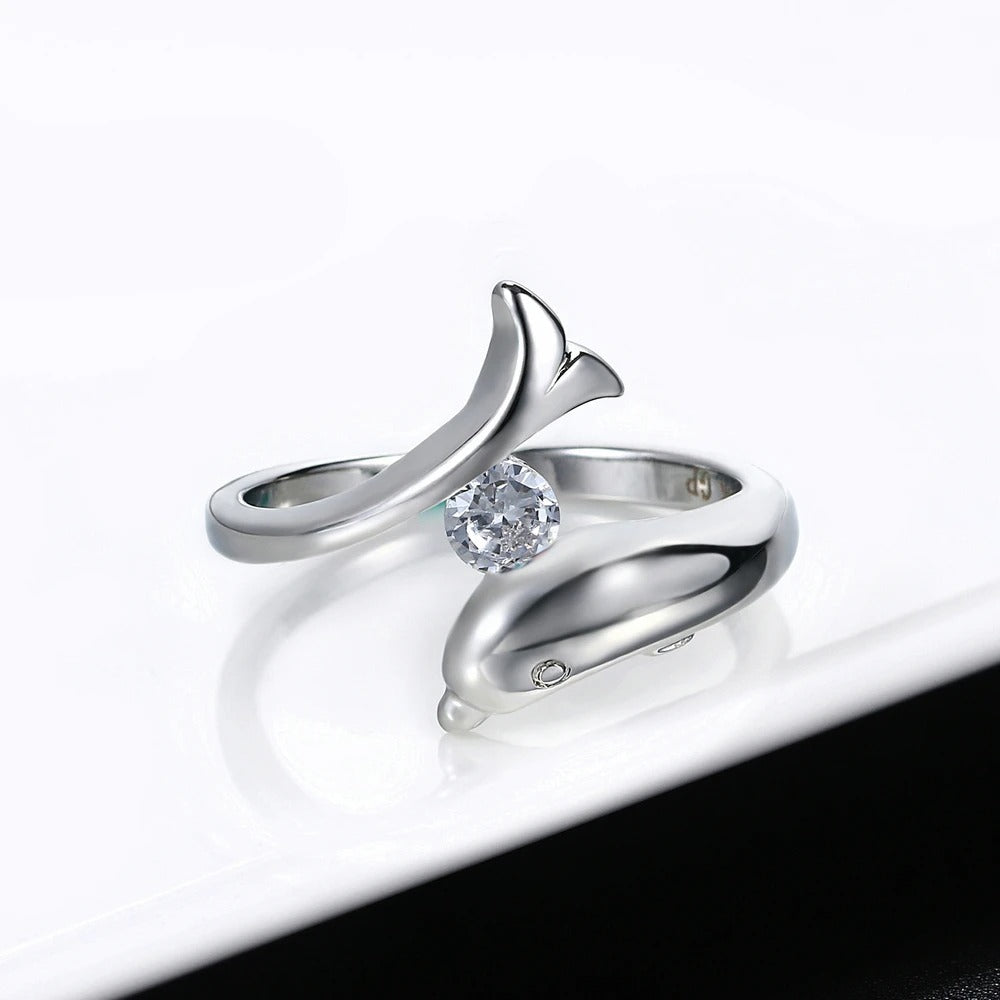 Silver Dolphin Sparkling Centerpiece Ring – Karen Tatum